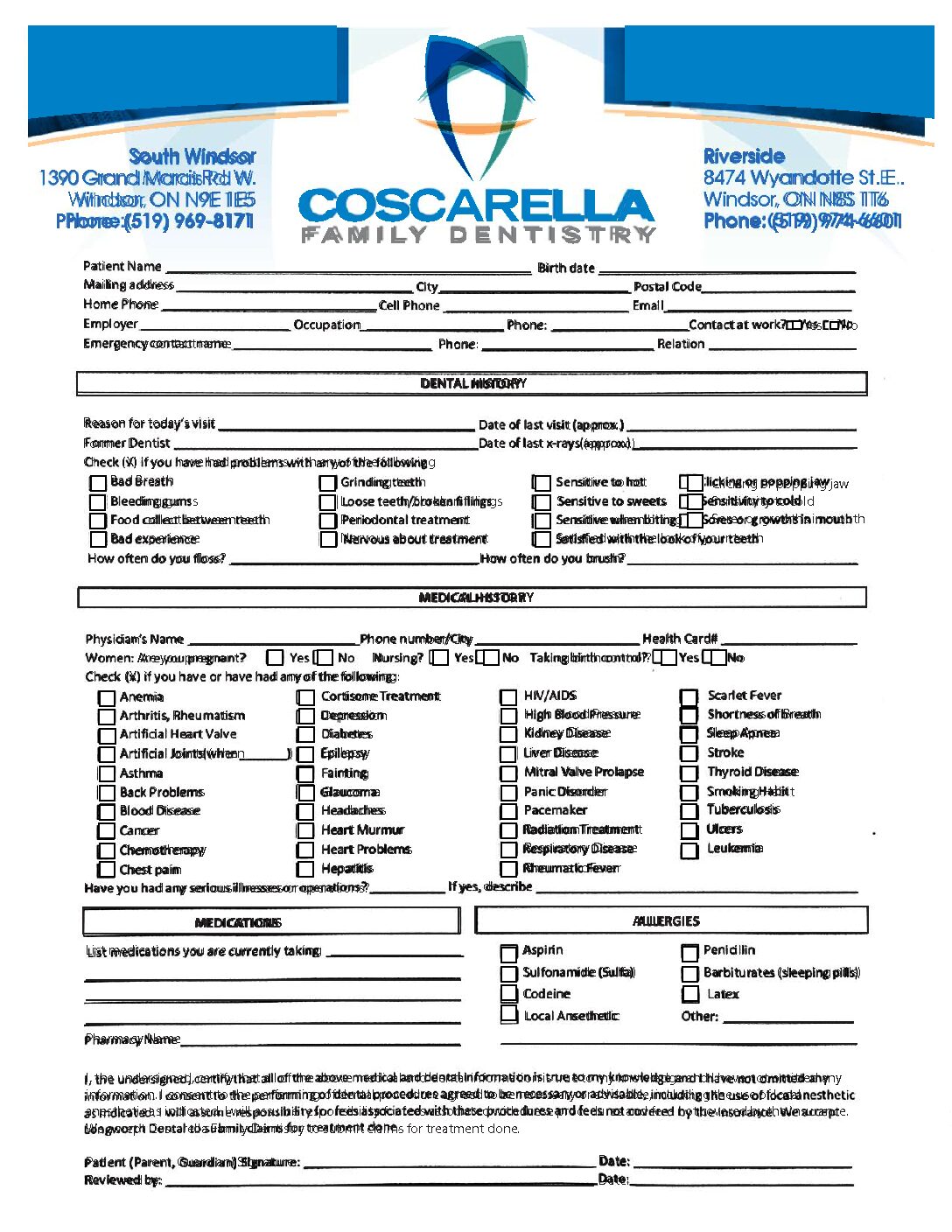 Coscarella-New-Patient-Form-2022 | Coscarella Family Dentistry